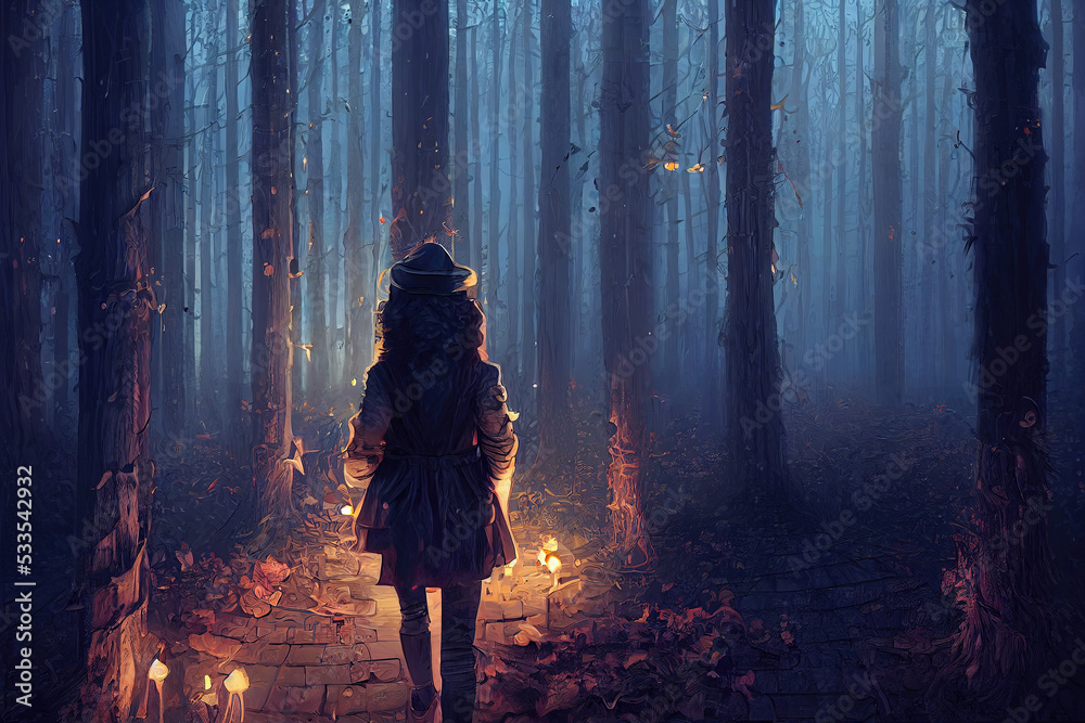 True Adventurer Explorer face Hope Fate Danger Future. Fantasy Backdrop ...