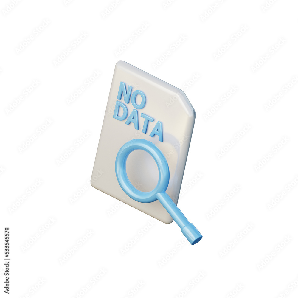 3D No Data Found Illustration Stock Illustration | Adobe Stock