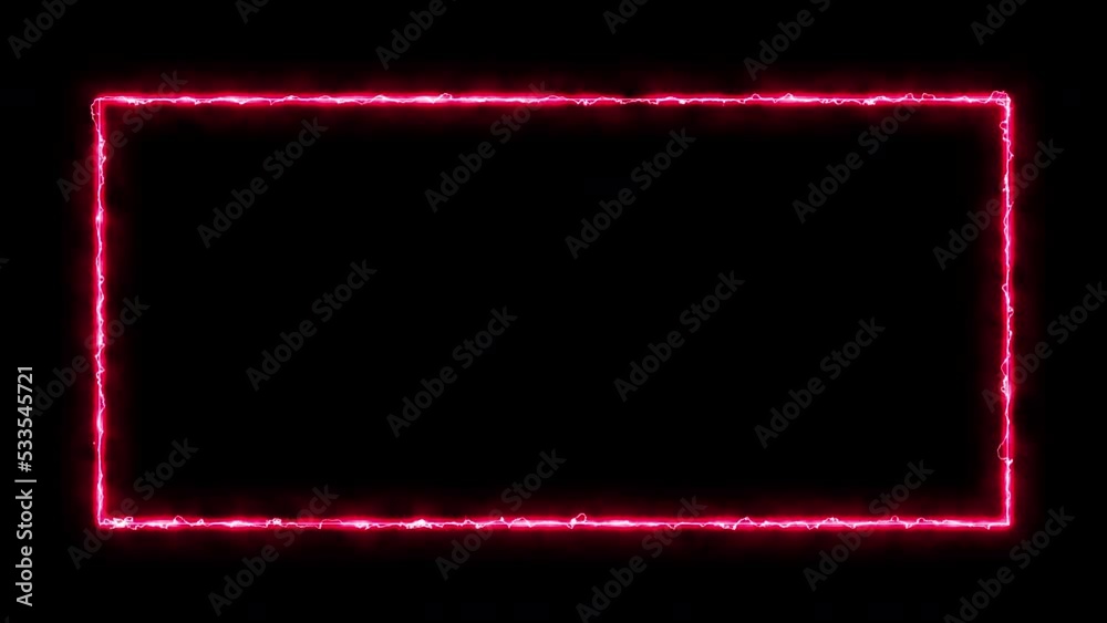 Sign in neon style. Popular abstract rectangle with red effect saber ...
