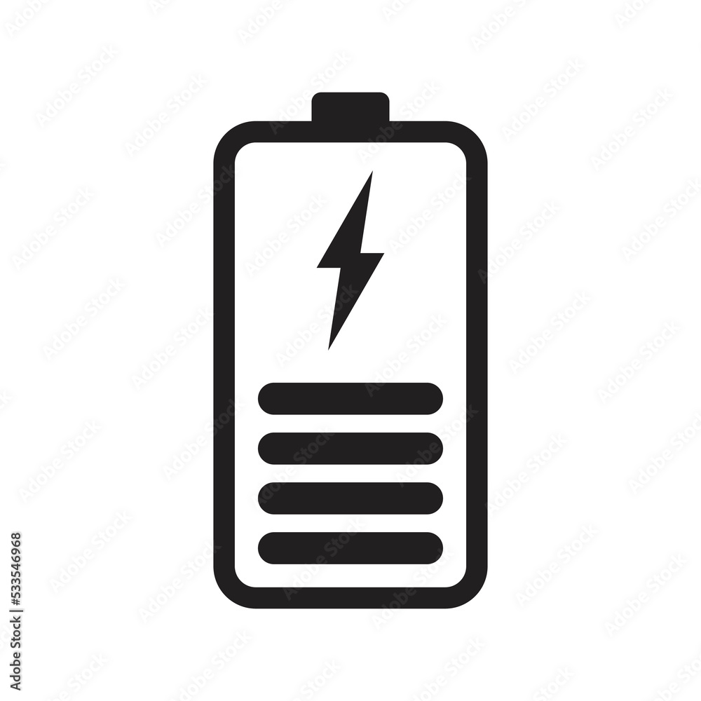 Battery charger icon design. Battery charge level indicator icon ...