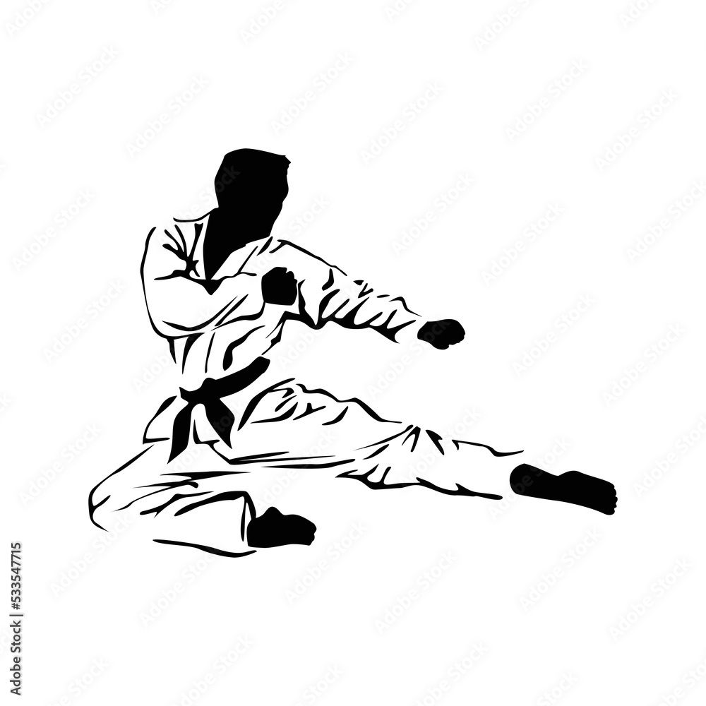 Karate Punch Silhouette
