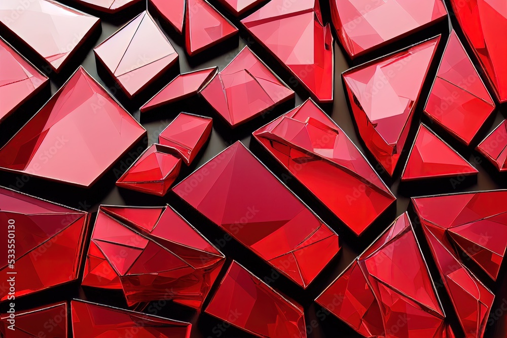 Exploring the color red. Computer-generated 3D image made to look like ...