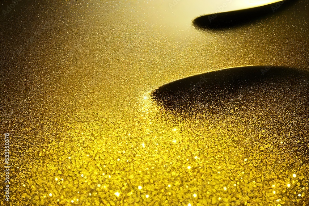 Exploring 24 karat gold. Computer-generated 3D image made to look like ...