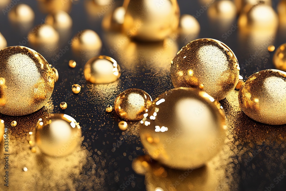 Exploring 24 karat gold. Computer-generated 3D image made to look like ...