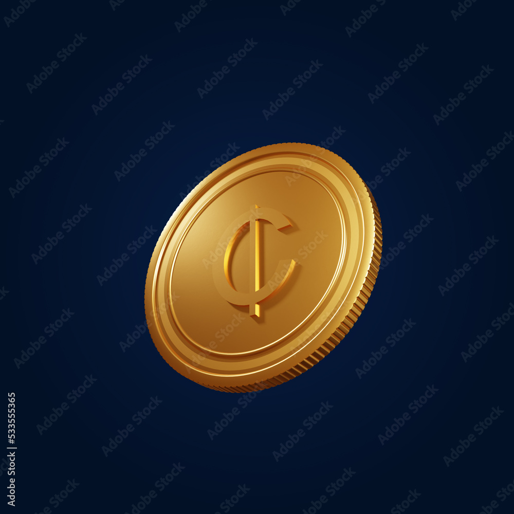 Currency Symbol Ghanaian Cedi 3D Illustration Stock Illustration ...
