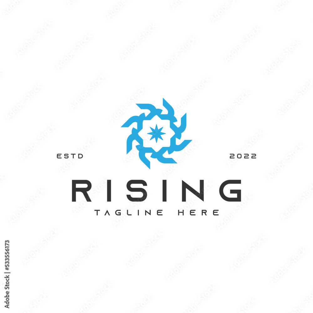 vintage modern rising mark symbol logo iconic vector design template ...