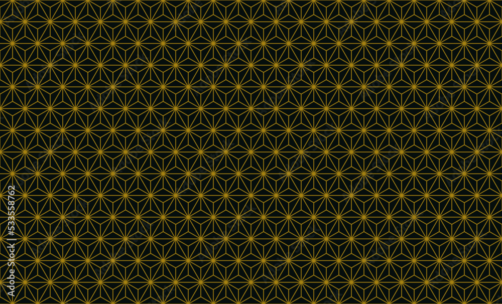 Asanoha Hemp Leaves Pattern, traditional Japanese motif, archetypal ...