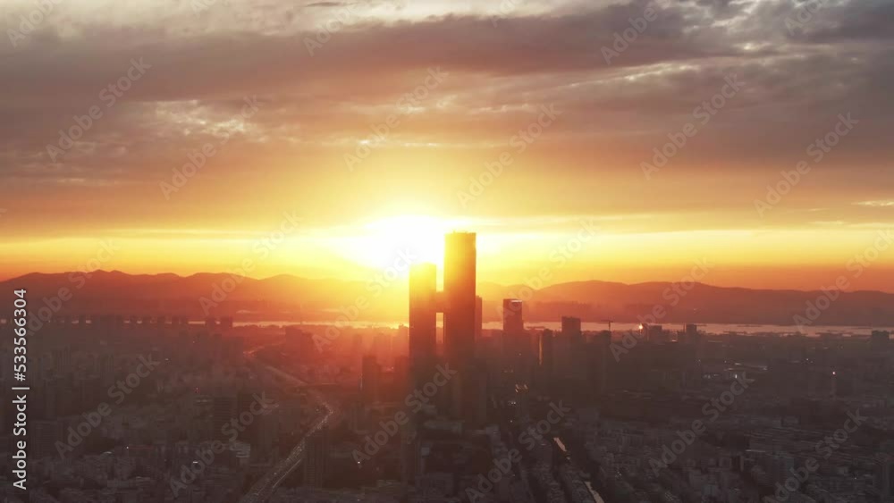 sunrise over the city Stock Video | Adobe Stock