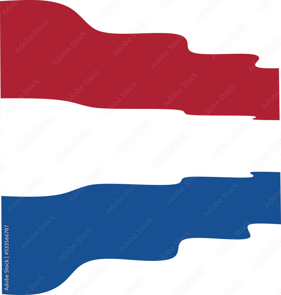 Wavy Flag Of The Netherlands, A Country In European Union, Isolated On ...