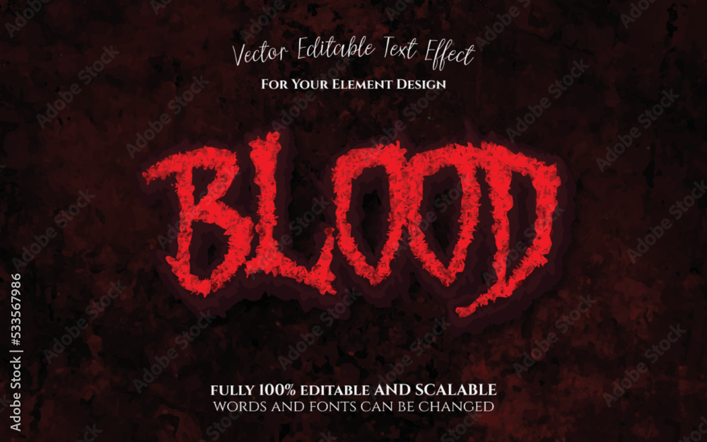 Red blood horror satan text effect, editable scary and red text style ...