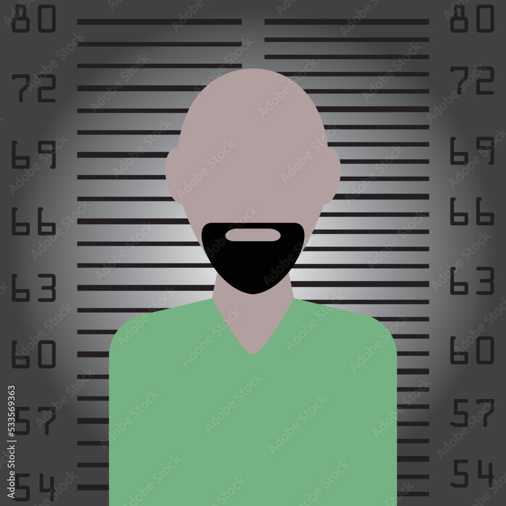 mugshot design cartoon flat vector isolated illustration Stock Vector ...