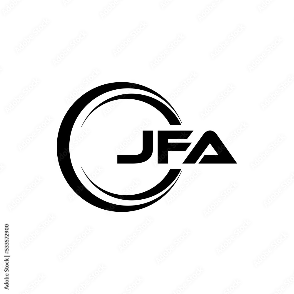 Vecteur Stock JFA letter logo design with white background in ...