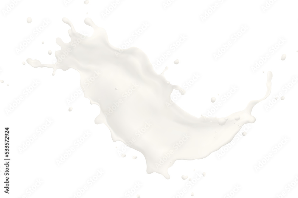 Milk jet, milky splash, vector realistic liquid white splash on ...