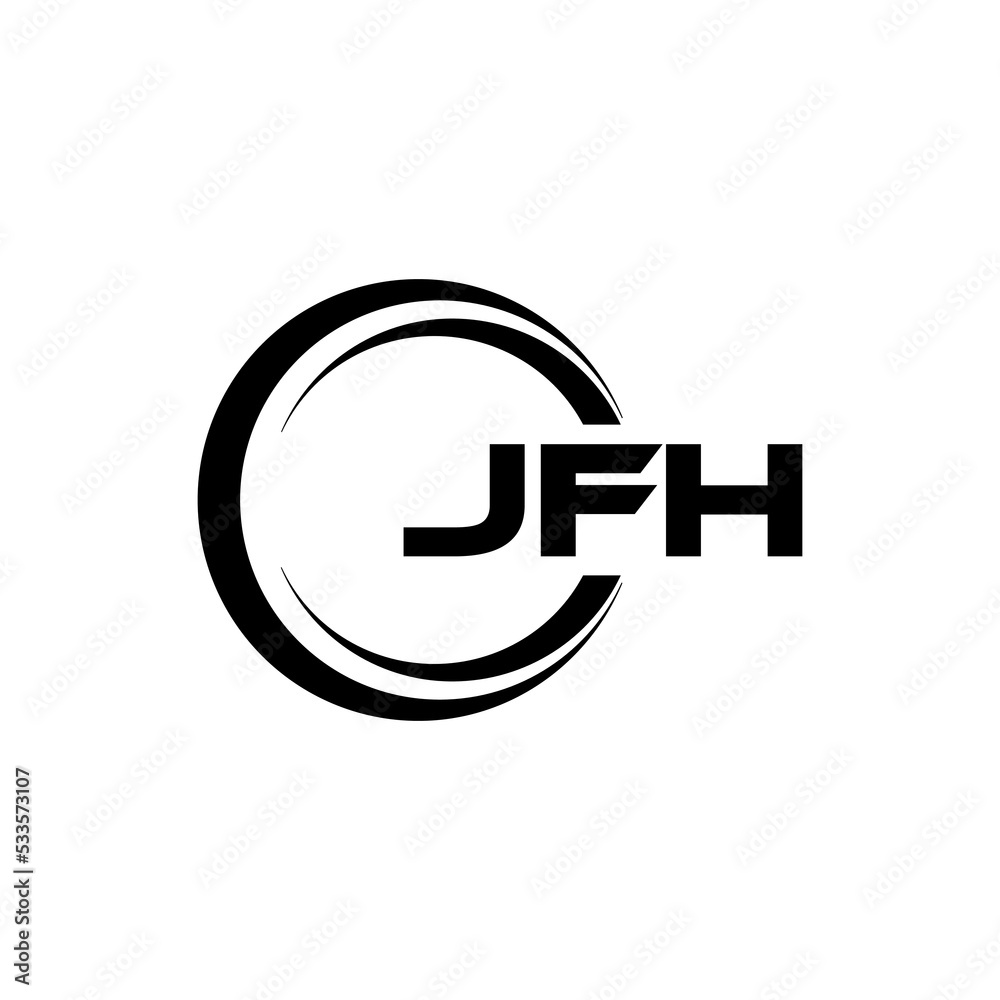 Vecteur Stock JFH letter logo design with white background in ...