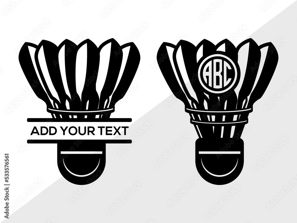 Vetor de Badminton Monogram SVG, Sports SVG, Badminton Racquets Svg ...
