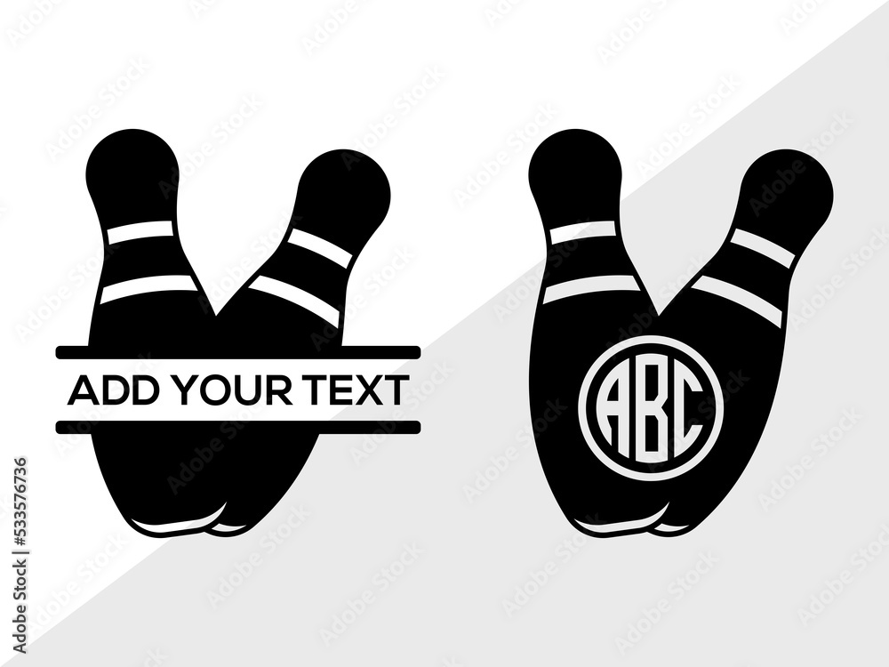 Vetor de Bowling Monogram SVG, Bowling SVG, Bowling Ball Svg, Bowling ...