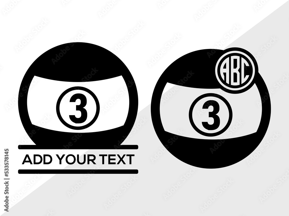 Pool Monogram SVG, Pool SVG, Snooker Svg, Billiards Svg, Billiard Ball ...