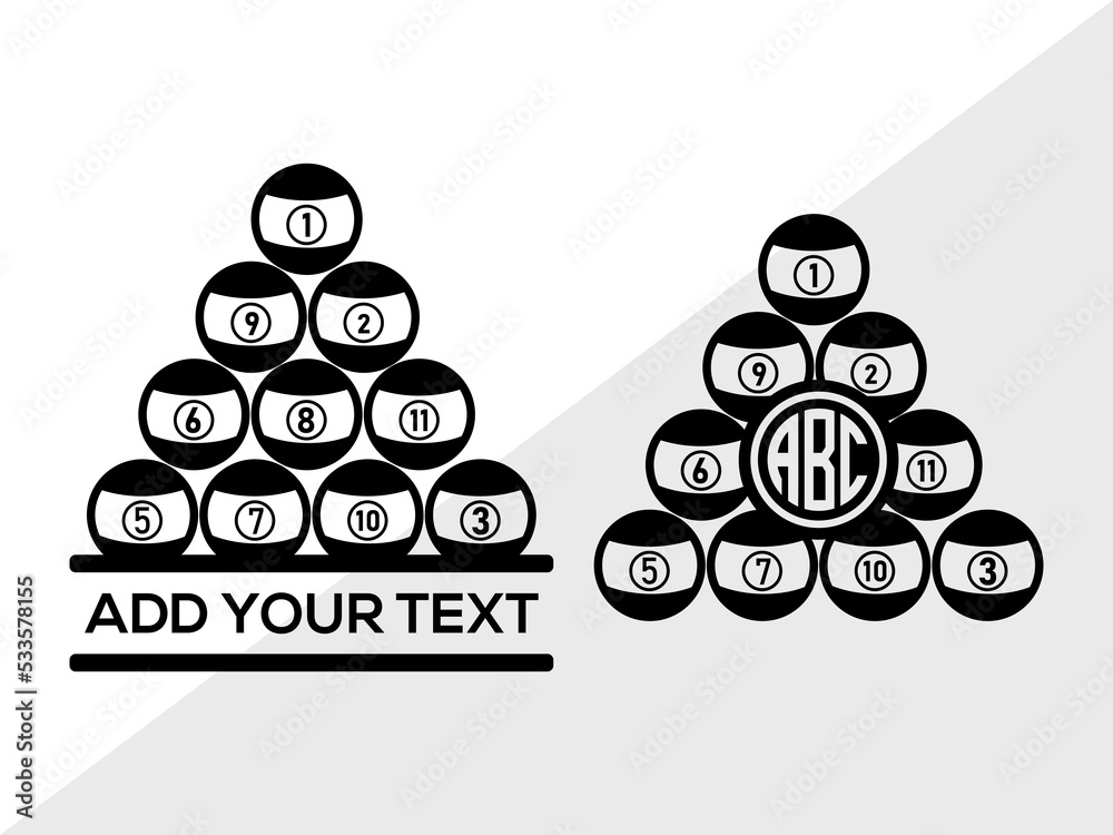 Pool Monogram SVG, Pool SVG, Snooker Svg, Billiards Svg, Billiard Ball ...