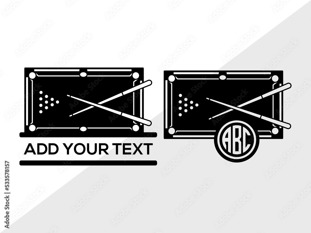 Pool Monogram SVG, Pool SVG, Snooker Svg, Billiards Svg, Billiard Ball ...
