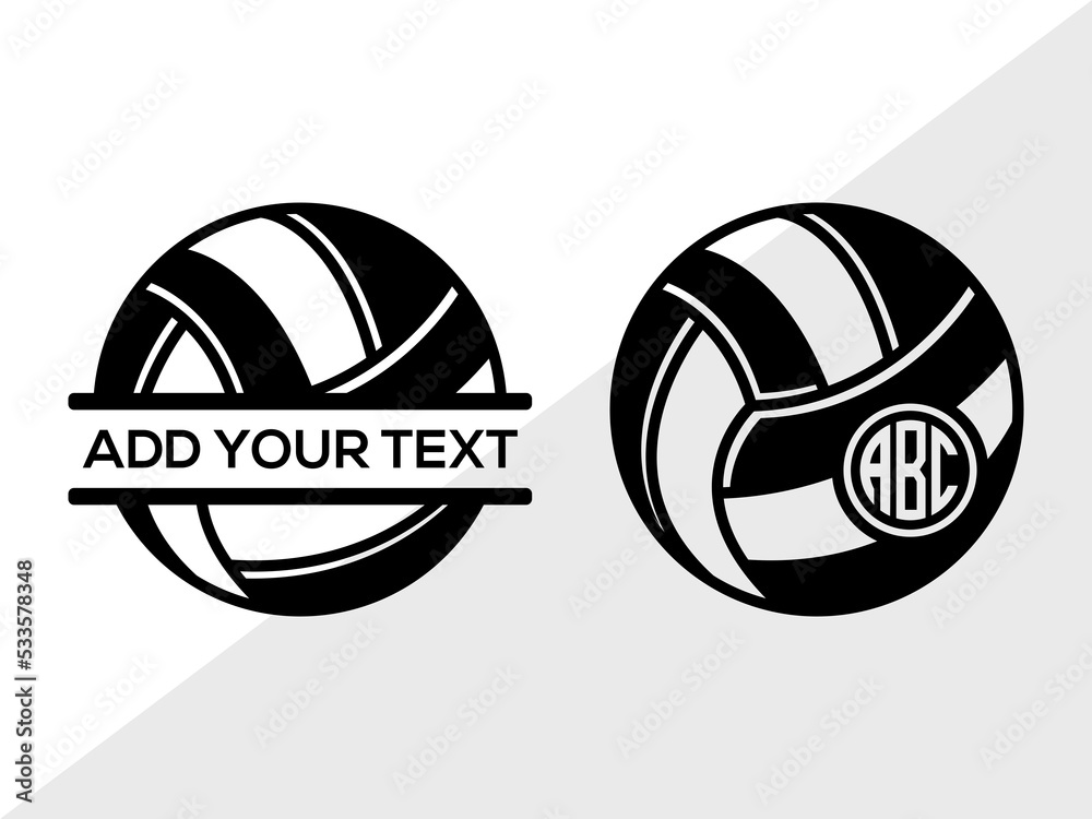 Volleyball Monogram SVG, Volleyball SVG, Volleyball Monogram Frame Svg ...