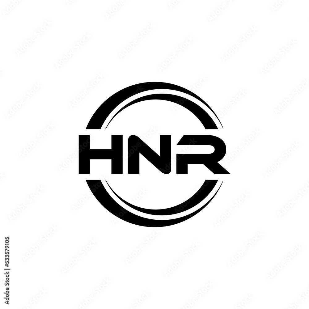 HNR letter logo design with white background in illustrator, vector ...