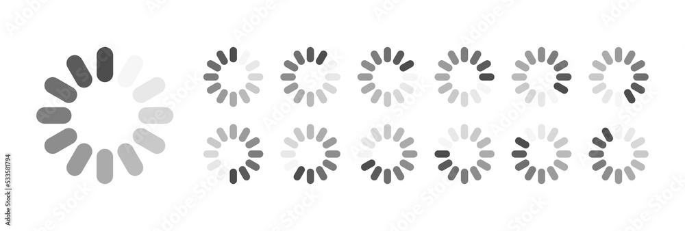 Circular Loading Buffering Icons Vector Video Ready for Animation Gif ...