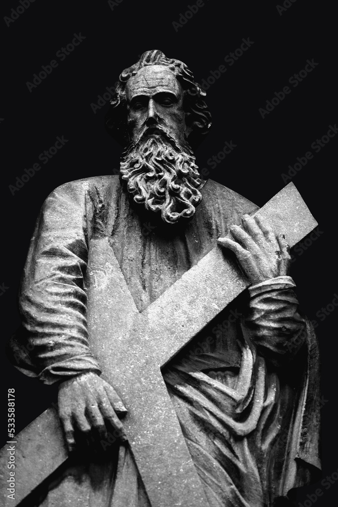 Saint Andrew the Apostle with his cross. Stock Photo | Adobe Stock