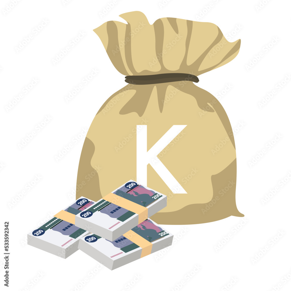 Myanmar Kyat Vector Illustration. Southeast Asian money set bundle ...