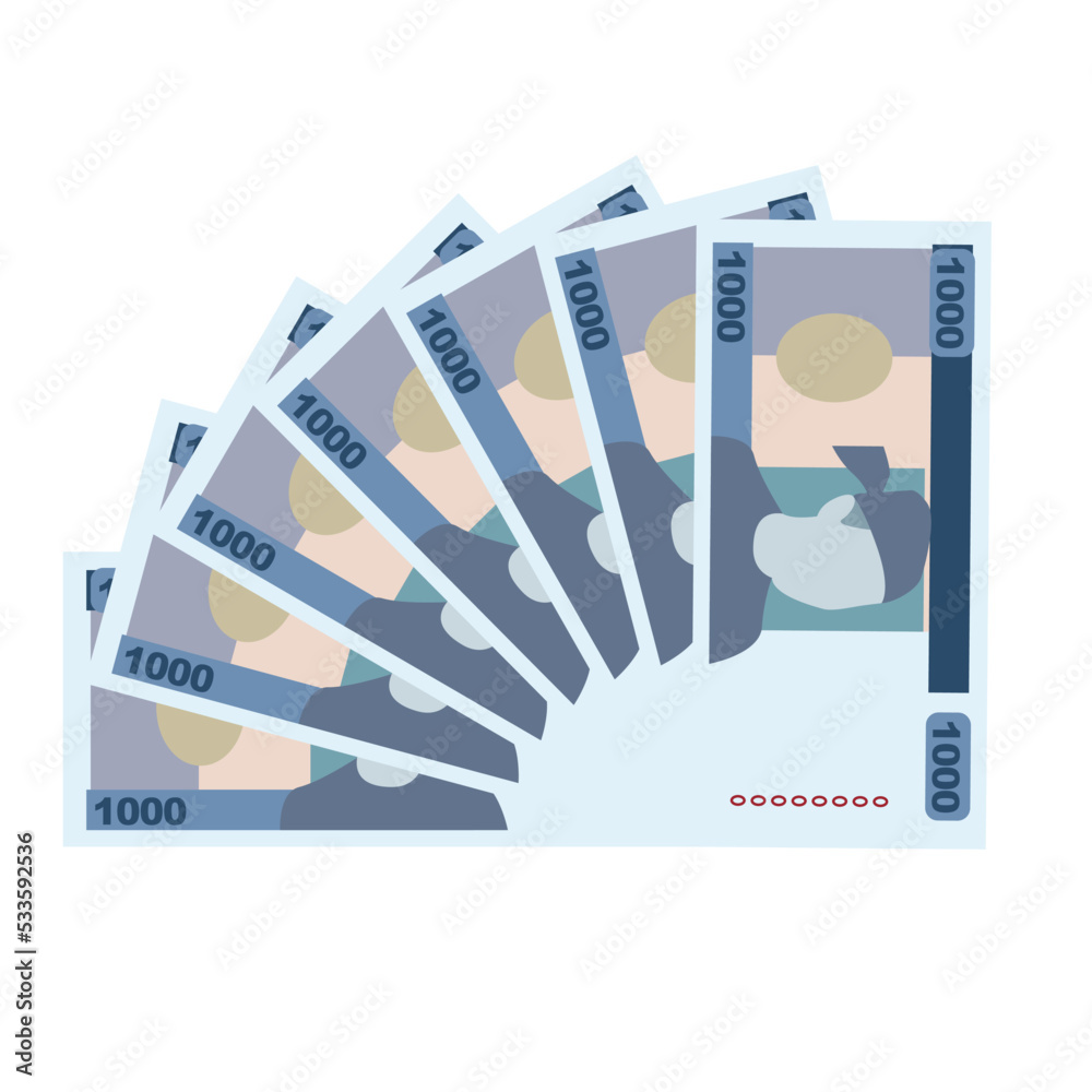 Myanmar Kyat Vector Illustration. Southeast Asian money set bundle ...