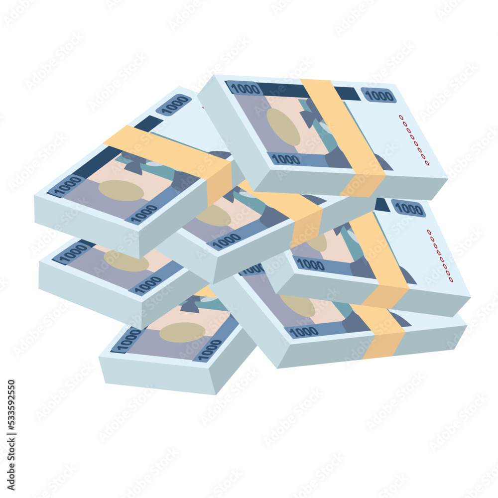 Myanmar Kyat Vector Illustration. Southeast Asian money set bundle ...