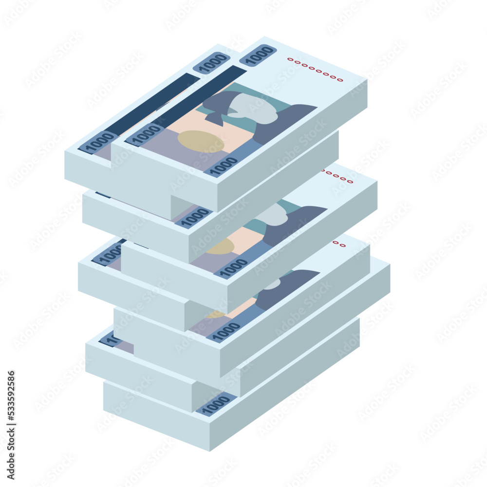 Myanmar Kyat Vector Illustration. Southeast Asian money set bundle ...