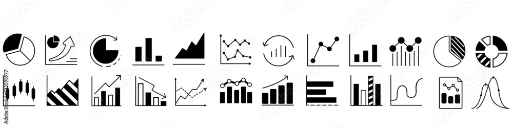 Chart icon vector set. schedule illustration sign collection. diagram ...