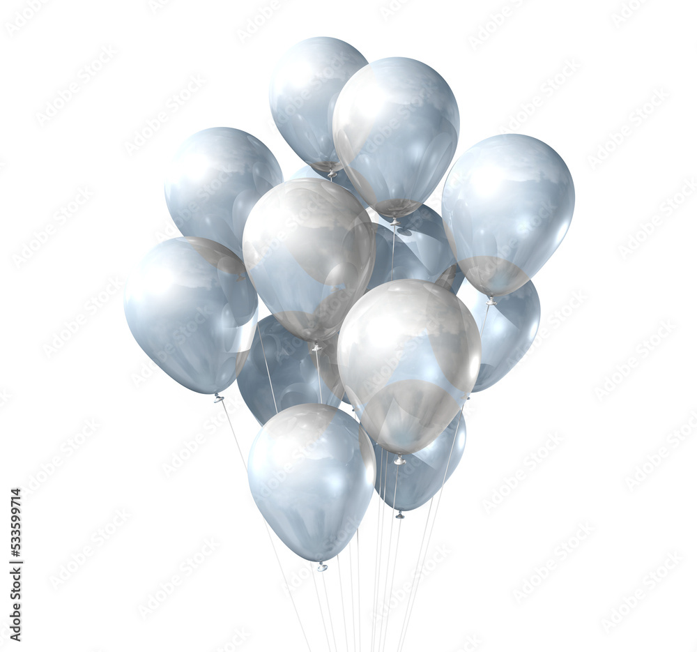 White air balloons on a transparent background Stock Illustration ...