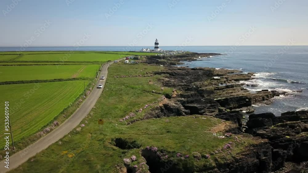 Vídeo do Stock: Hook Lighthouse situated on Hook Head at the tip of the Hook Peninsula in County ...