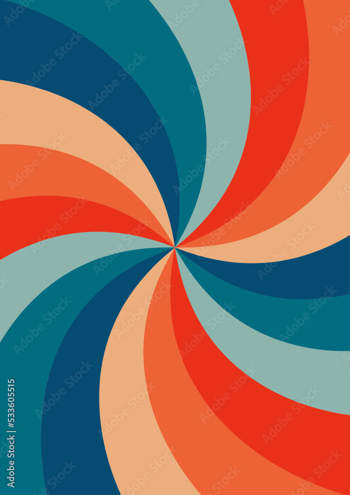 Vintage retro groove background with swirling rays. vector illustration ...
