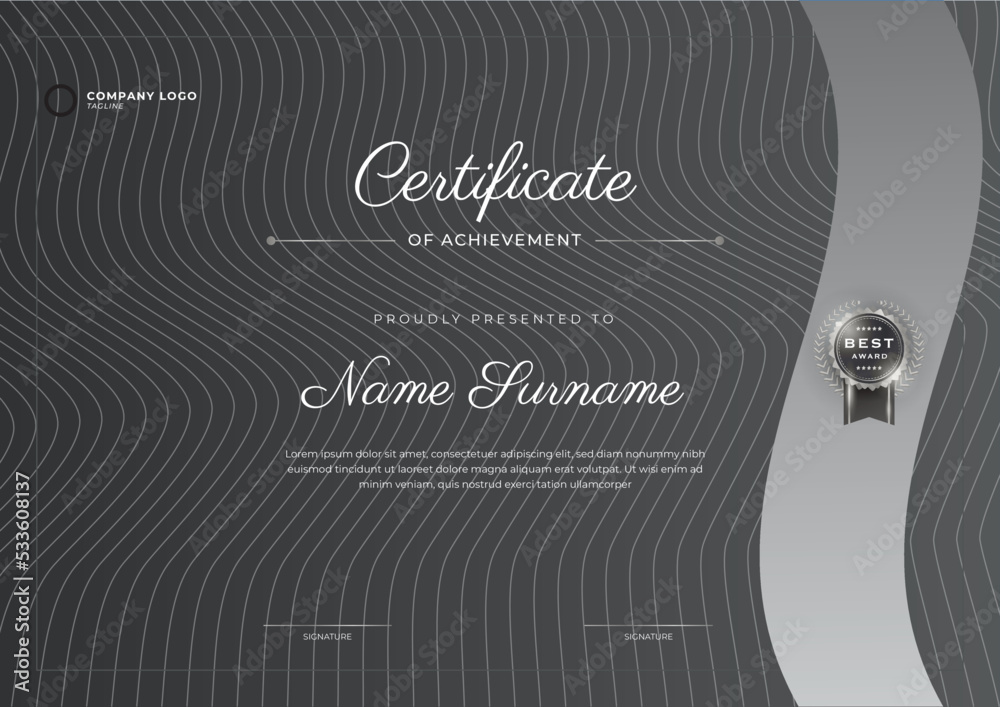 Black certificate template with luxury pattern,diploma,Vector ...