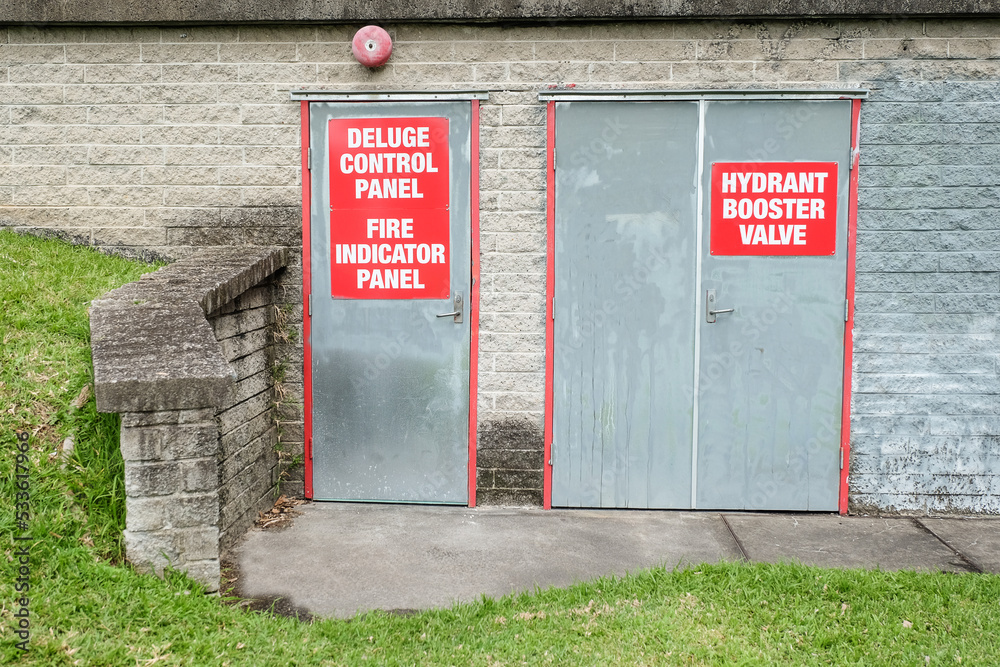 Deluge Control Panel, Fire Indicator Panel, and Hydrant Booster Valve ...