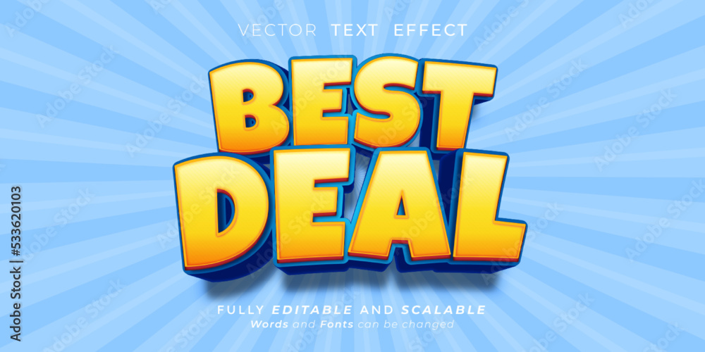 Best deal text effect, Editable three dimension text style Stock Vector ...