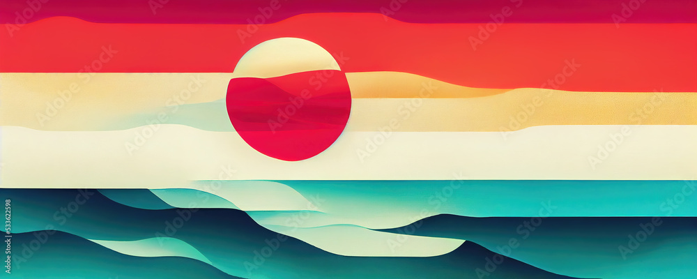 Minimalist abstract sun in summer as japanese style wallpaper Stock ...