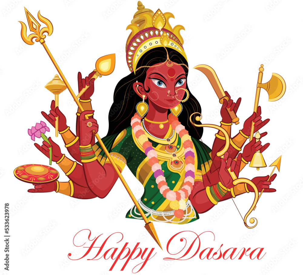 Goddess Durga, Happy Durga Puja Subh Navratri, Happy Dasara Indian ...