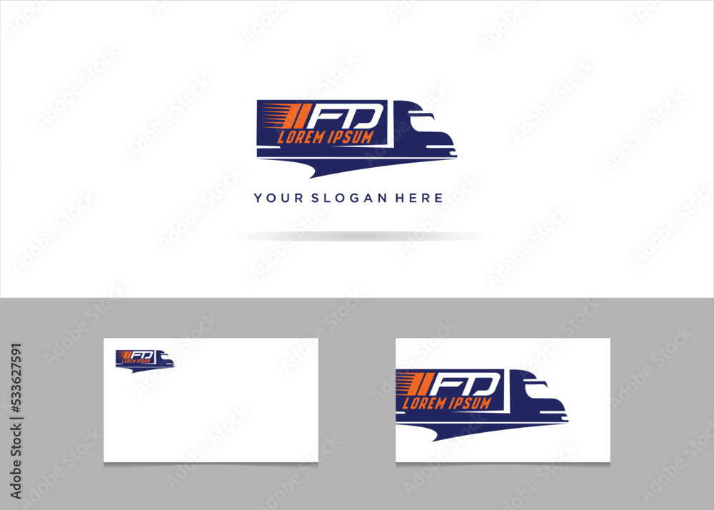 illustration logo Road and truck Logistic Transportation Logo Vector ...