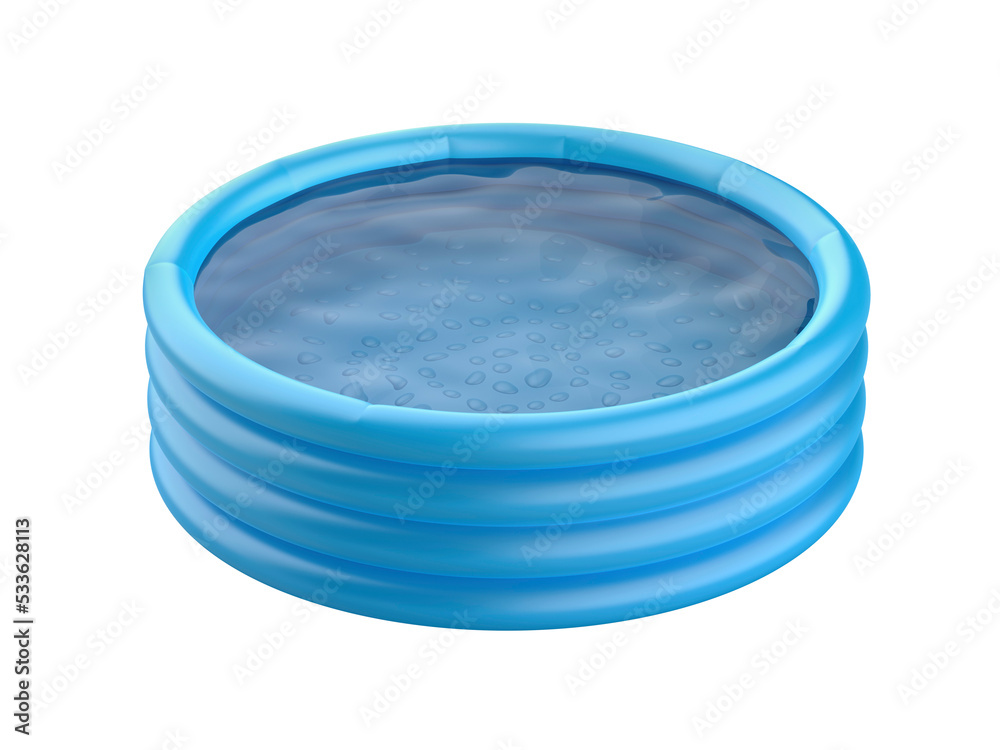 Blue inflatable pool on transparent background Stock Illustration ...