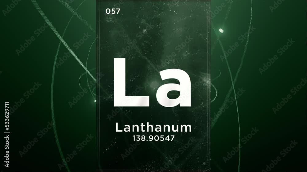 Lanthanum (La) symbol chemical element of the periodic table, 3D ...