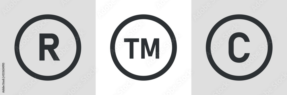 Registered Trademark sign, copyright. Circle intellectual legal ...