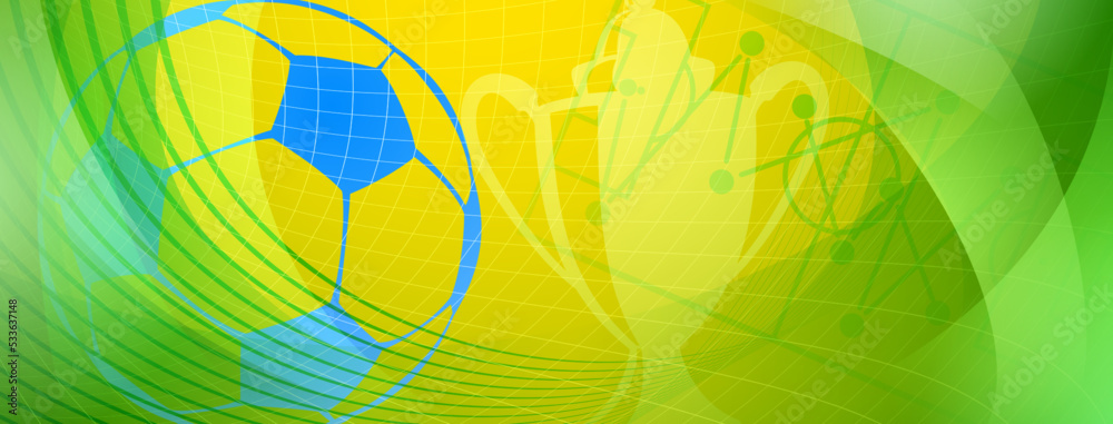 Abstract background on a football theme with big ball and other soccer ...