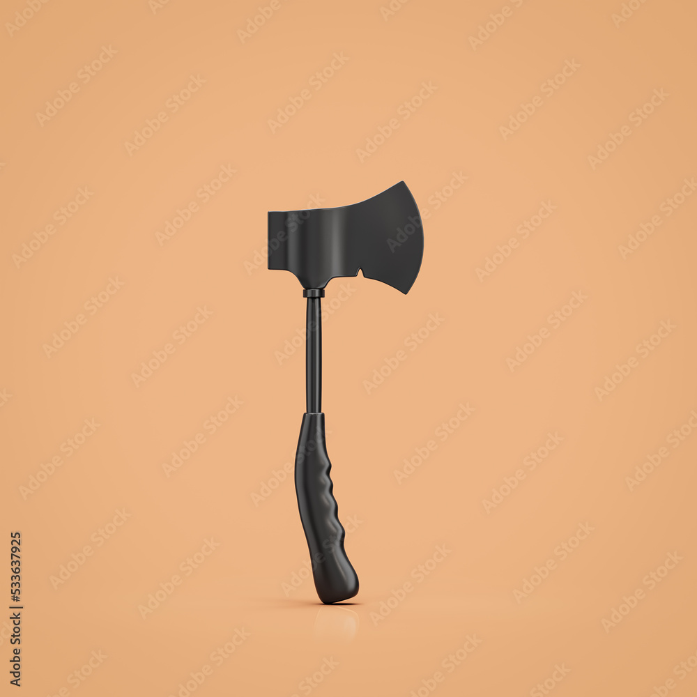 Black medieval battle axe, nordic skyrim battleaxe weapon. Single blade ...