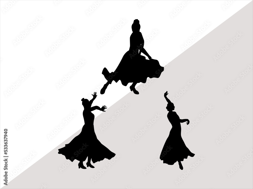 Flamenco Dancer SVG Cut Files | Flamenco Dancer Silhouette | Flamenco ...