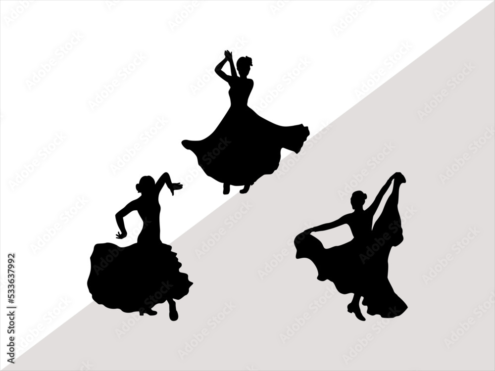 Flamenco Dancer SVG Cut Files | Flamenco Dancer Silhouette | Flamenco ...