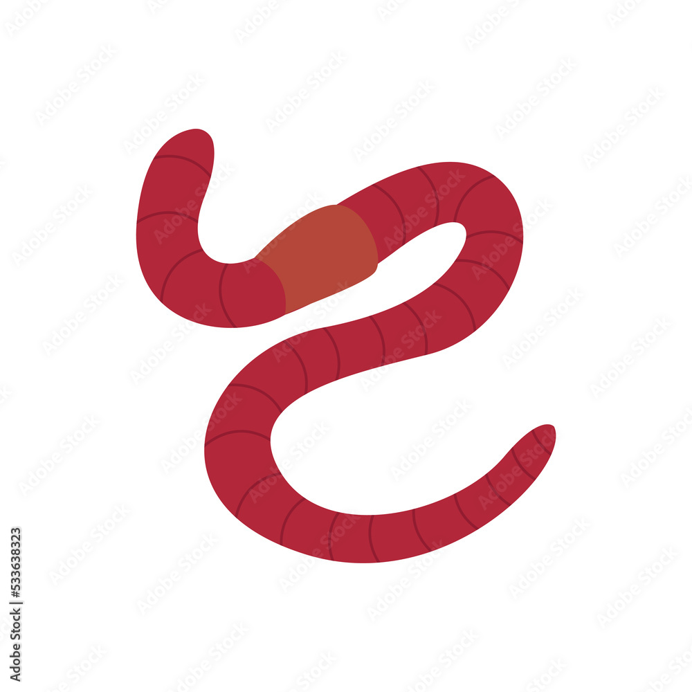 red worm emoji vector illustration Stock Vector | Adobe Stock