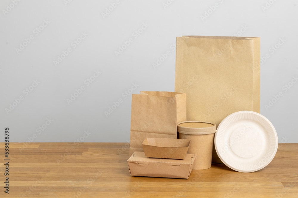 Eco friendly food packaging. Paper recycling zero waste natural ...